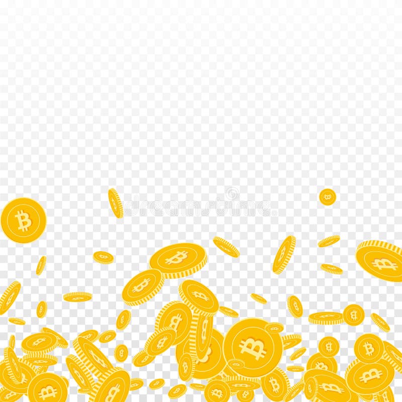 Bitcoin, Internet Currency Coins Falling. Scattere Stock Illustration ...