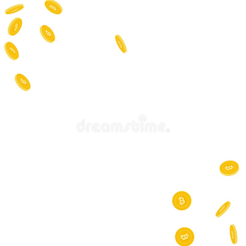 Bitcoin, Internet Currency Coins Falling. Scattere Stock Illustration ...