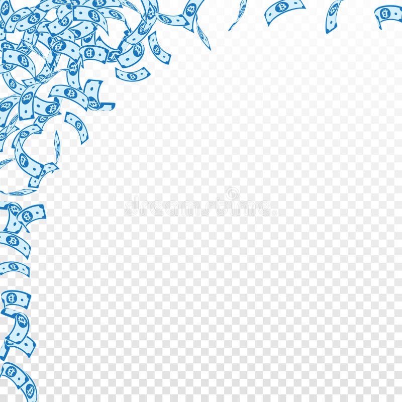 Bitcoin, Internet Currency Notes Falling Stock Vector - Illustration of ...