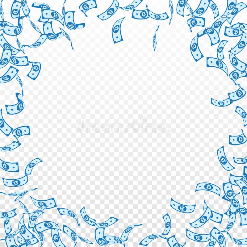 Bitcoin, Internet Currency Notes Falling. Sparse B Stock Vector ...