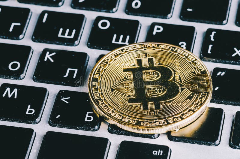 Bitcoin on Laptop stock image. Image of bitcoin, business - 107419197