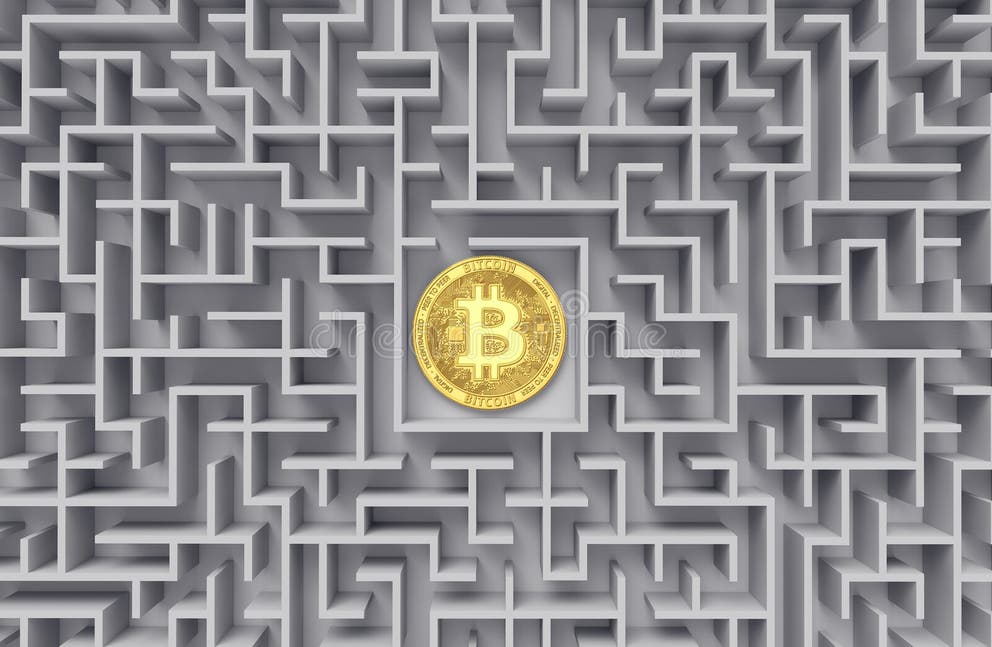 Bitcoin Laying Down in the Middle of Labyrinth or Maze ...
