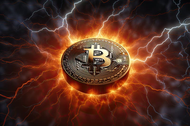 Bitcoin Lightning Network stock illustration. Illustration of ...