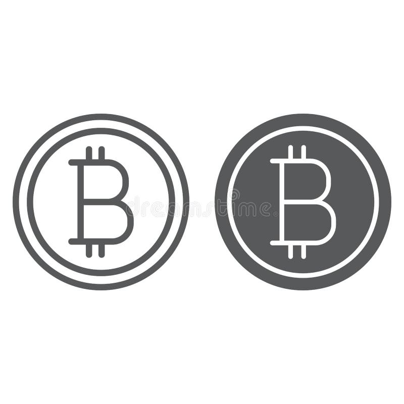 Bitcoin Line Icon Set, Cryptocurrency Symbols Stock Vector ...