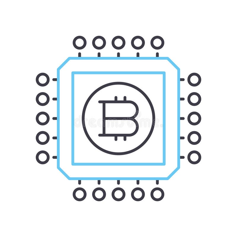 Bitcoin Line Icon, Outline Symbol, Vector Illustration, Concept Sign ...