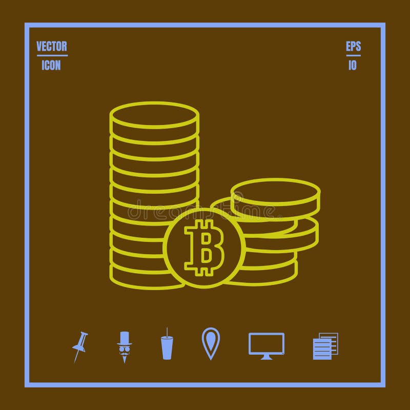 Bitcoin Line Vector Icon, Cryptomoney Stock Vector - Illustration of ...