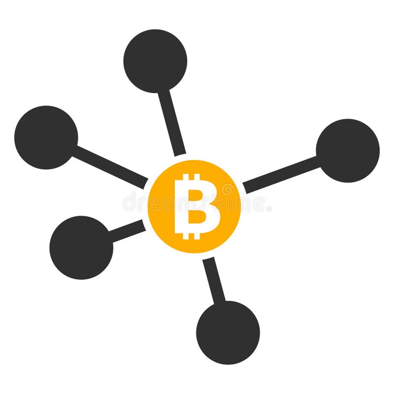 Bitcoin Links Flat Icon Symbol Stock Illustration - Illustration of ...