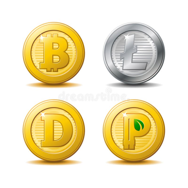 Bitcoin and Litecoin Icons editorial stock photo. Illustration of ...