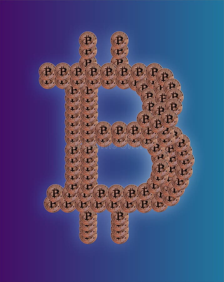Bitcoin logo in Bitcoins stock illustration. Illustration of currency ...