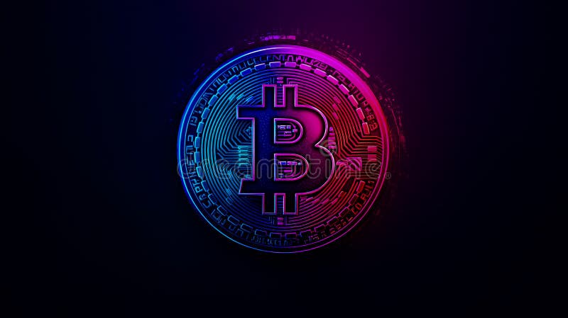 Bitcoin Logo in the Center, Minimalist Design Stock Illustration ...