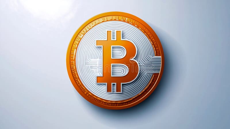 Bitcoin Logo in the Center, Minimalist Design Stock Illustration ...