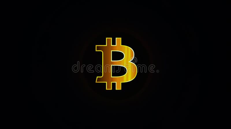 Bitcoin Logo in the Center, Minimalist Design Stock Illustration ...