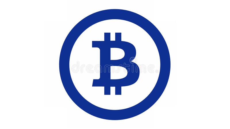 Bitcoin BTC Logo Glowing On Digital Circuit Board Blue Color Theme ...