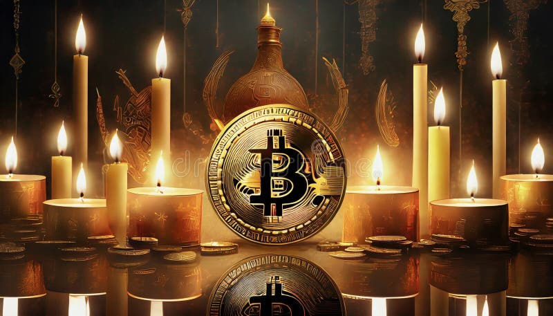 Bitcoin logo stock illustration. Illustration of evening - 305283495