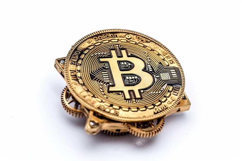 Bitcoin Made of Mechanic Gears of a Clock Stock Illustration ...