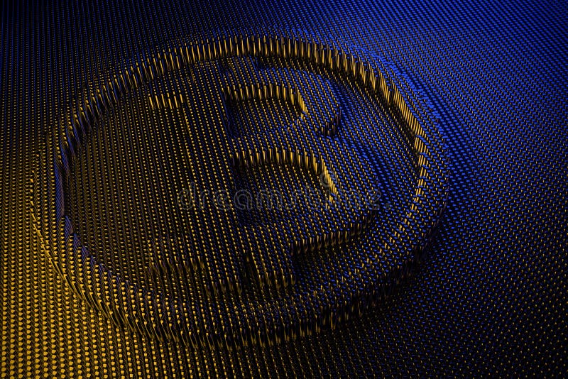 Bitcoin Made from Futuristic Glowing Technology, Stock Illustration ...