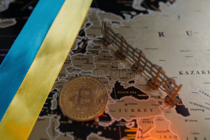Bitcoin on the Map of Europe Stock Photo - Image of concept, global ...