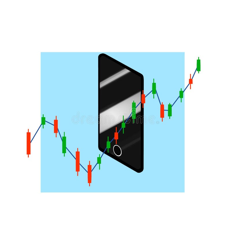 Bitcoin Market Growth Bar, Graph Infographic Chart Smartphone Stock ...