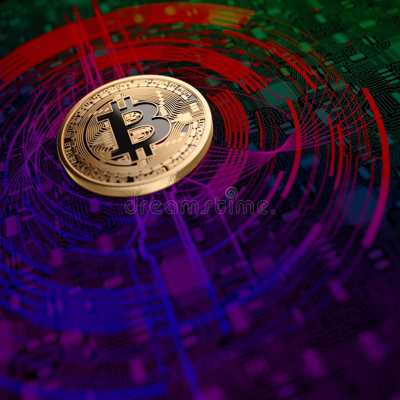 Bitcoin Mining Abstract Background Stock Illustration - Illustration of ...