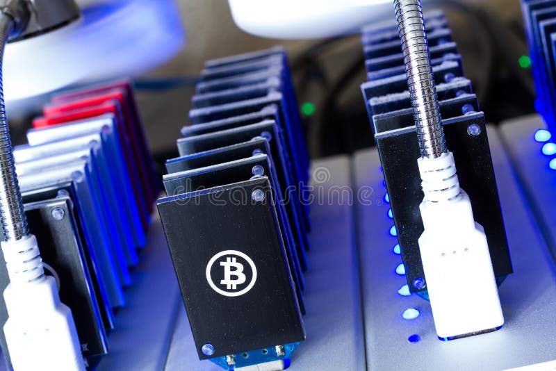 Bitcoin mining stock photo. Image of electronic, digital - 285332988