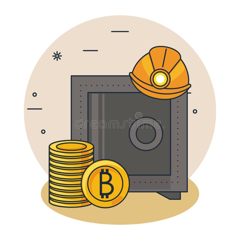 Bitcoin mining cartoons stock vector. Illustration of bitcoin - 128548710