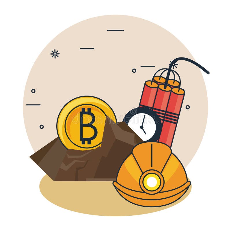 Bitcoin mining cartoons stock vector. Illustration of graphic - 128549022