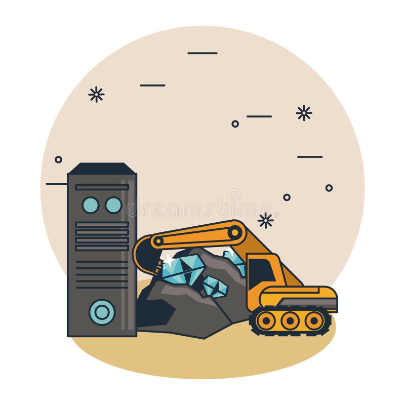 Bitcoin mining cartoons stock vector. Illustration of graphic - 128549549