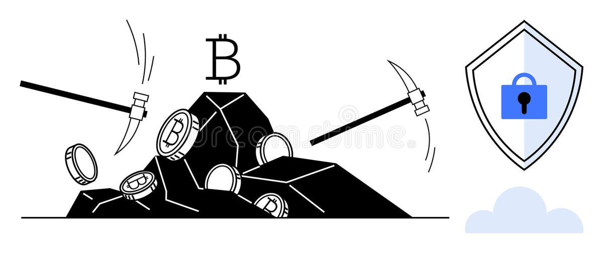 Bitcoin Mining Coins Stock Illustrations – 14,438 Bitcoin Mining Coins ...