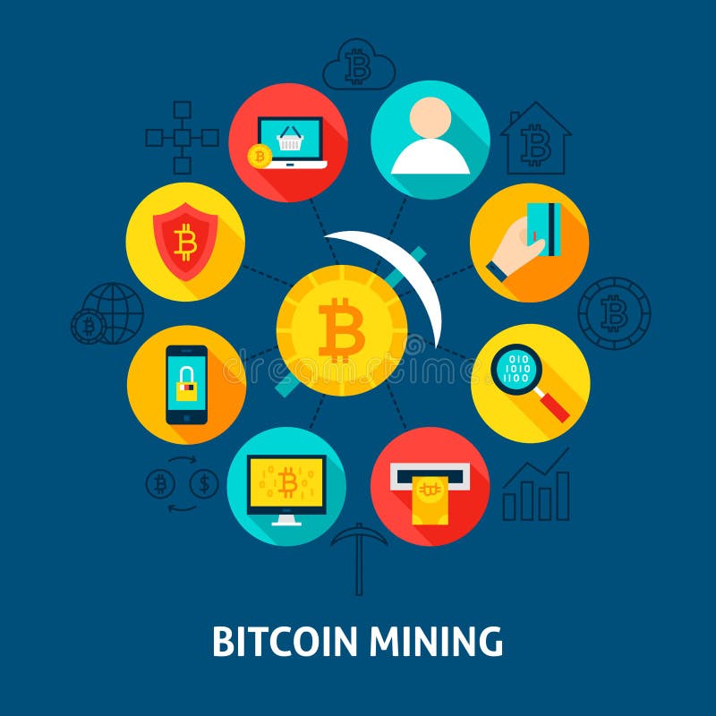 Bitcoin Mining Concept stock vector. Illustration of asymmetric - 105234865