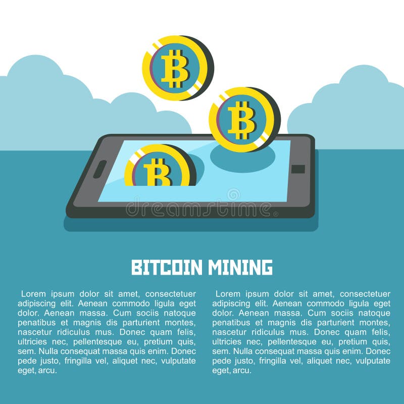 Bitcoin Mining. a Stack of Bitcoin Coins. Modern Business and Finance ...