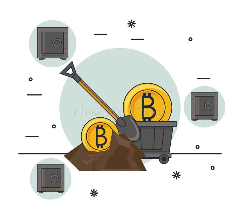 Bitcoin mining currency stock vector. Illustration of investment ...