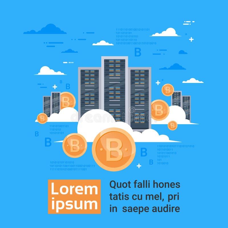 Bitcoin Mining Farm Concept Digital Virtual Crypto Currency Data Center ...