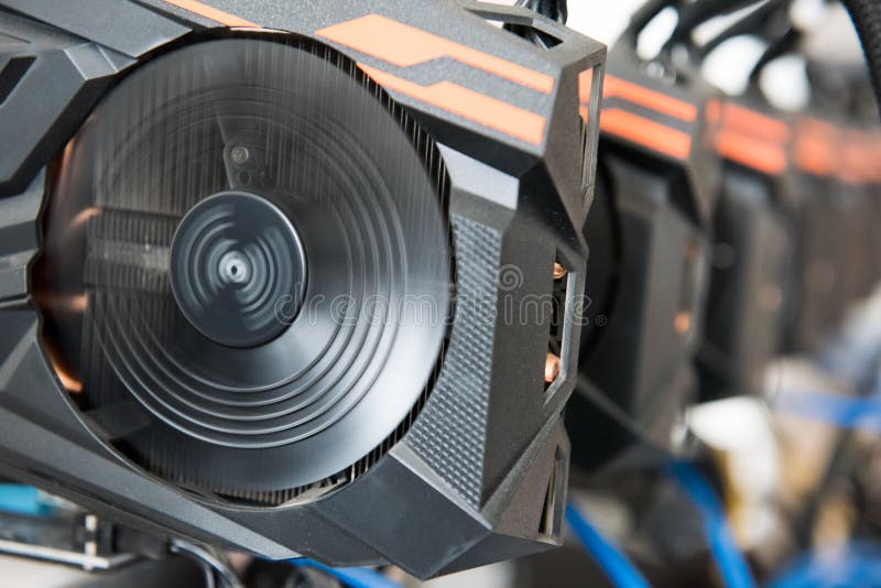 Bitcoin Mining Farm. it Hardware. Electronic Devices with Fans ...