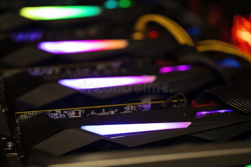 Bitcoin Mining Farm Rig for Mining Cryptocurrency Stock Image - Image ...