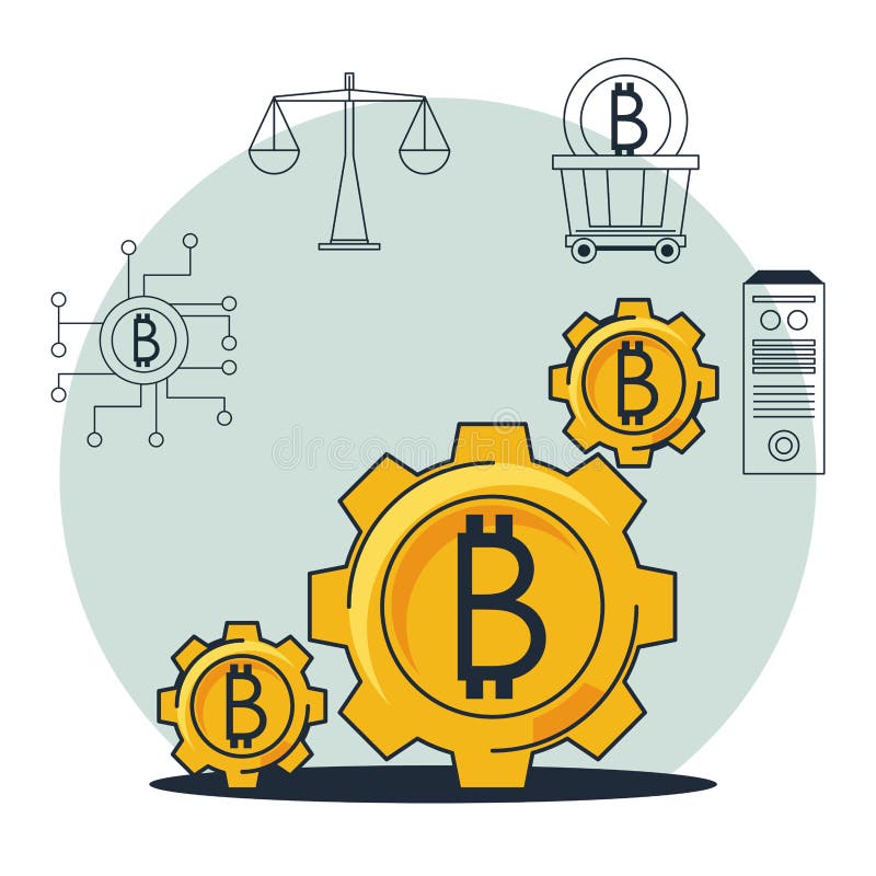 Bitcoin Mining Technological Devices Stock Vector - Illustration of ...