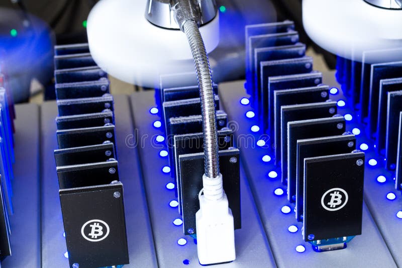 Bitcoin mining stock photo. Image of business, chip, peer - 34663408