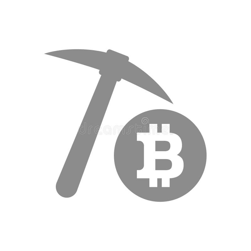 Bitcoin mining vector icon stock vector. Illustration of mattock ...