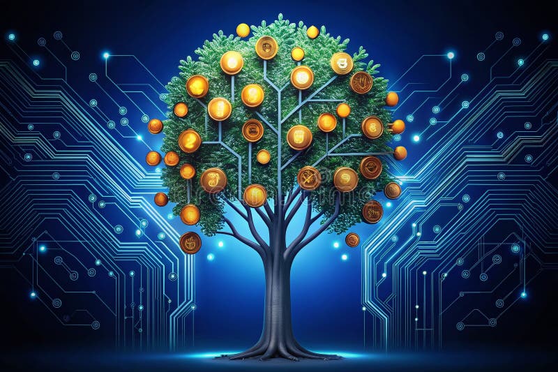 Bitcoin Mining Visualized a Blockchain Tree Yields Cryptocurrencies ...