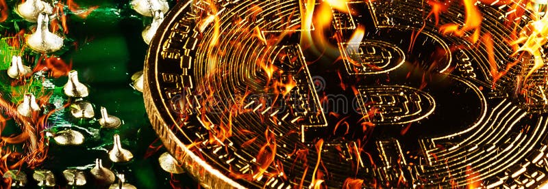 Bitcoin on the Mock Up Cash. Cryptocurrency Digital Money Concept Stock ...