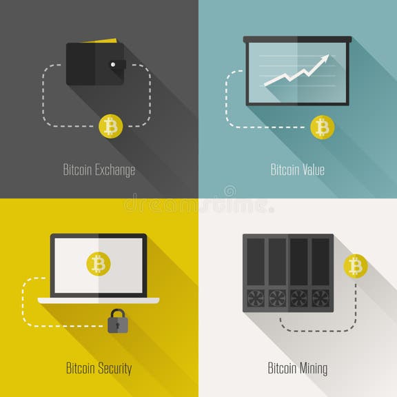 Bitcoin Modern Flat Design Elements. Vector Illustration Stock Vector ...