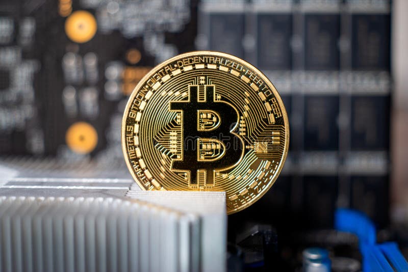 Bitcoin in motherboard stock image. Image of crypto - 262184179