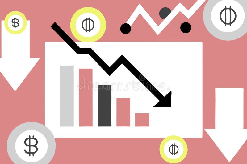 Bitcoin Negative Trend. Stock Market Chart Concept. Stock Illustration ...