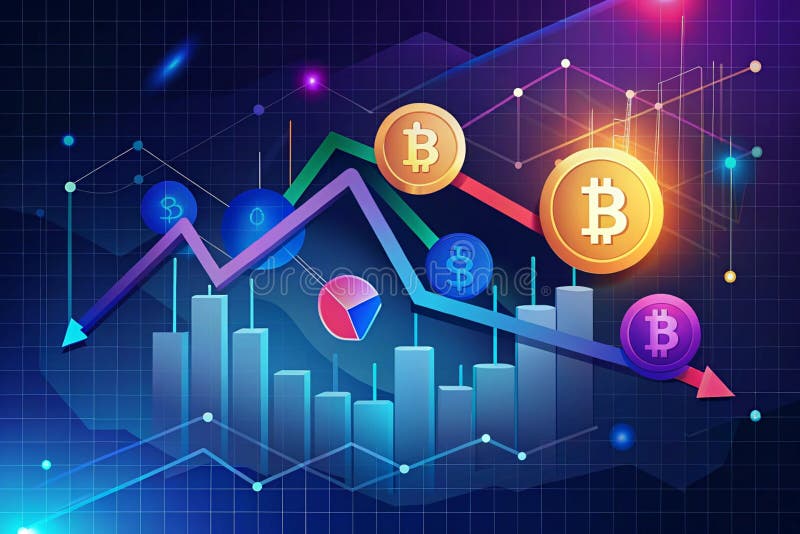 Bitcoin Negative Trend. Stock Market Chart Concept. Stock Illustration ...