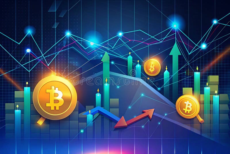 Bitcoin Negative Trend. Stock Market Chart Concept. Stock Illustration ...