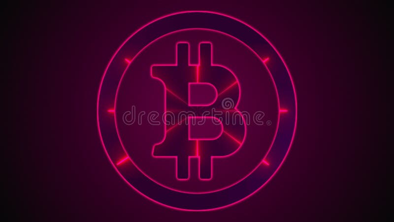 Bitcoin with Neon Lines. Computer Generated Digital Icon. 3d Rendering ...