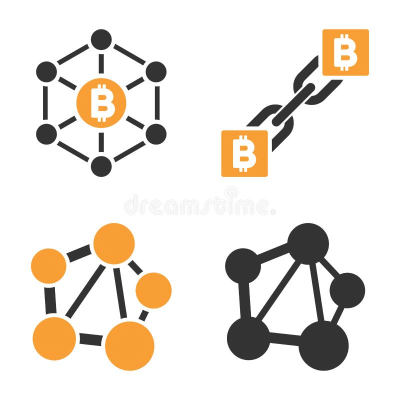 Bitcoin Net Links Vector Icon Set Stock Vector - Illustration of ...