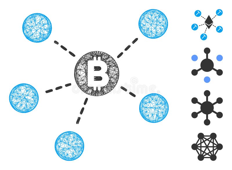 Bitcoin Net Structure Web Vector Mesh Illustration Stock Illustration ...