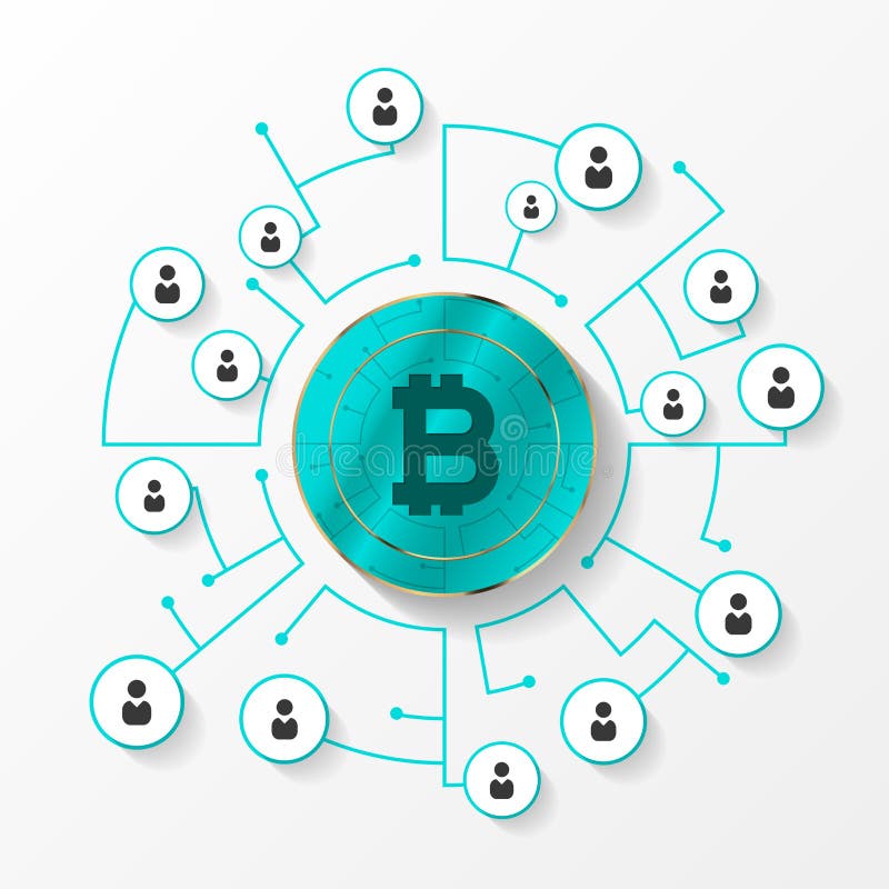 Bitcoin Network, Earth, Glowing Stock Illustration - Illustration of ...