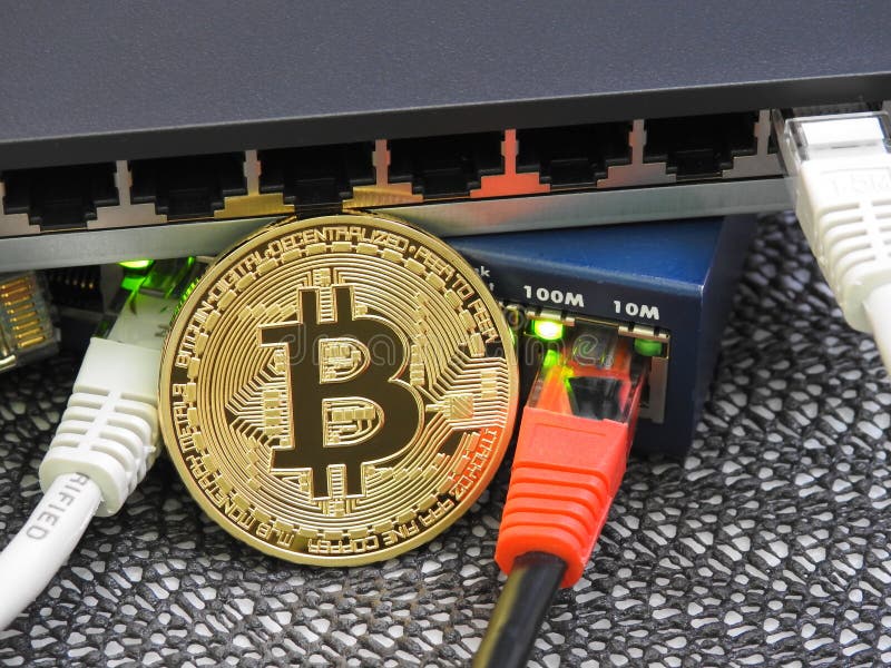 Bitcoin and network stock image. Image of cyberspace - 94307921