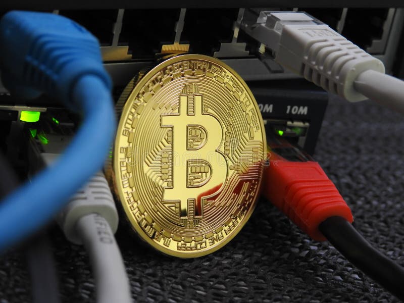 Bitcoin and network stock image. Image of cash, connect - 94307859